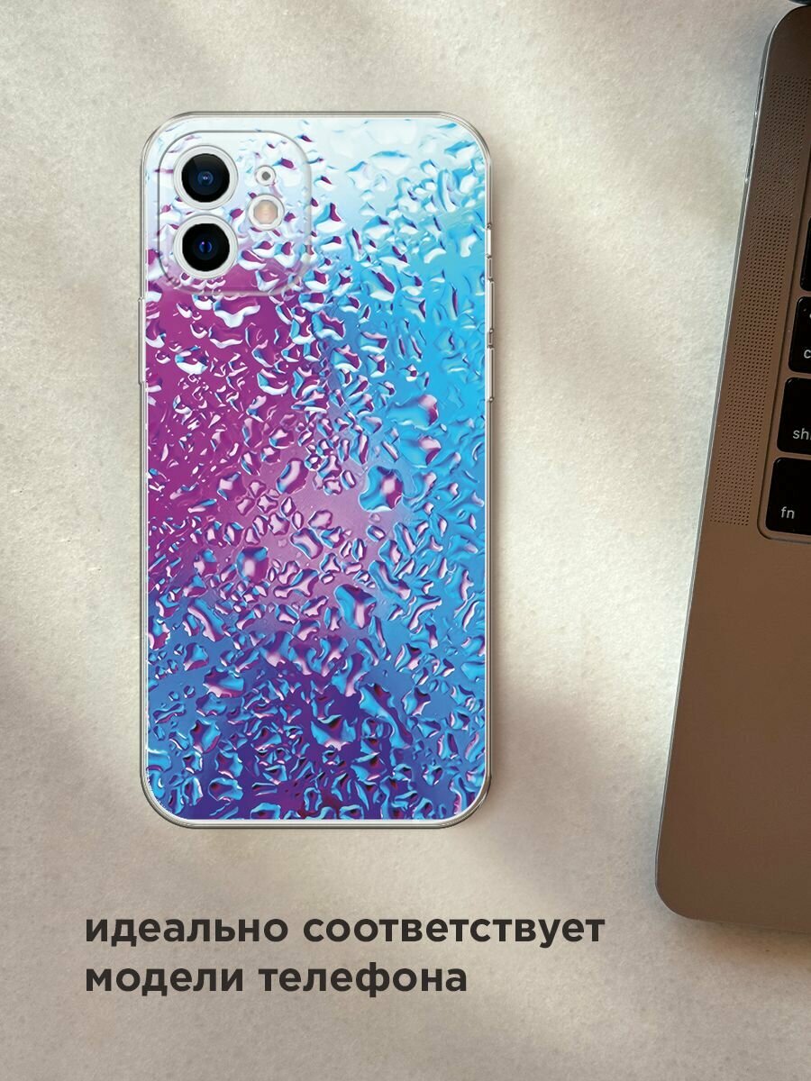 Чехол на Apple iPhone 12 mini / Айфон 12 Мини с принтом "Капли на стекле" — фото 1