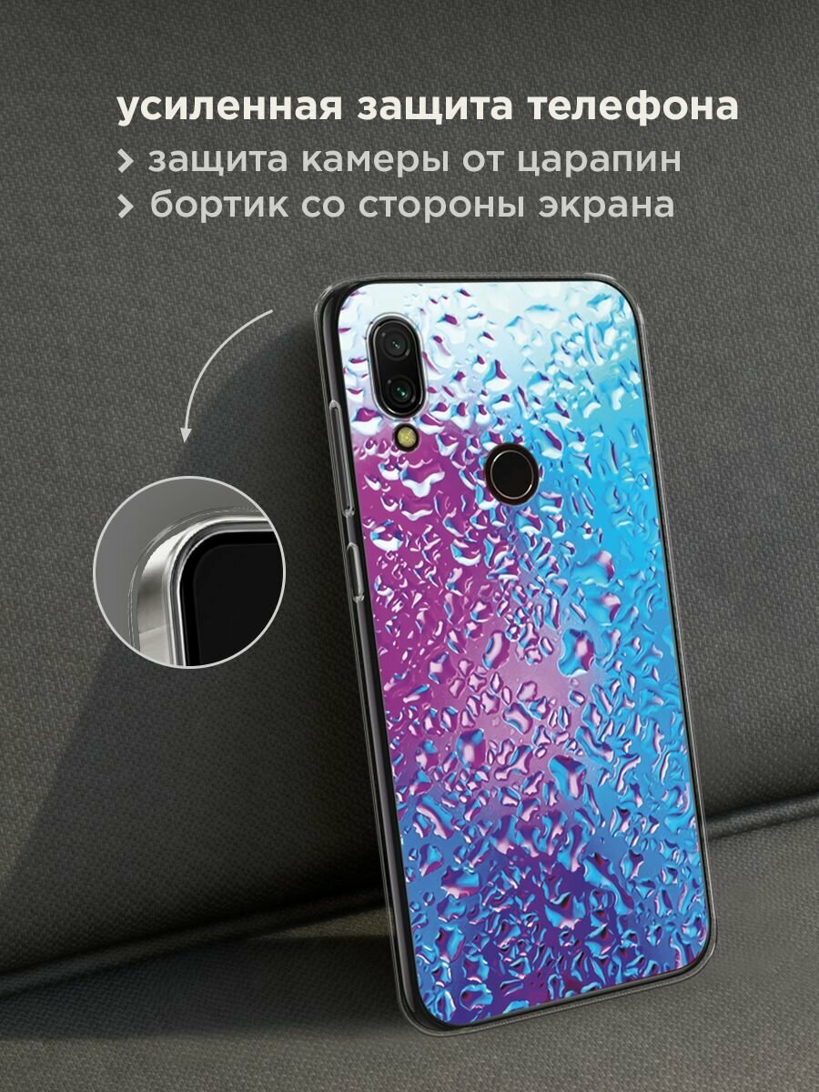 Чехол на Xiaomi Redmi 7 / Сяоми Редми 7 с принтом "Капли на стекле" — фото 1