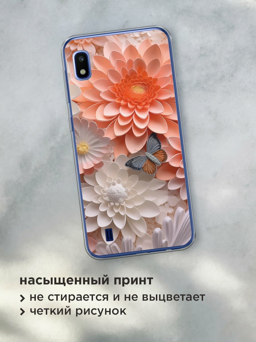Чехол на Samsung Galaxy A10 / Самсунг Галакси А10 с принтом "Бумажные цветы" — фото 1