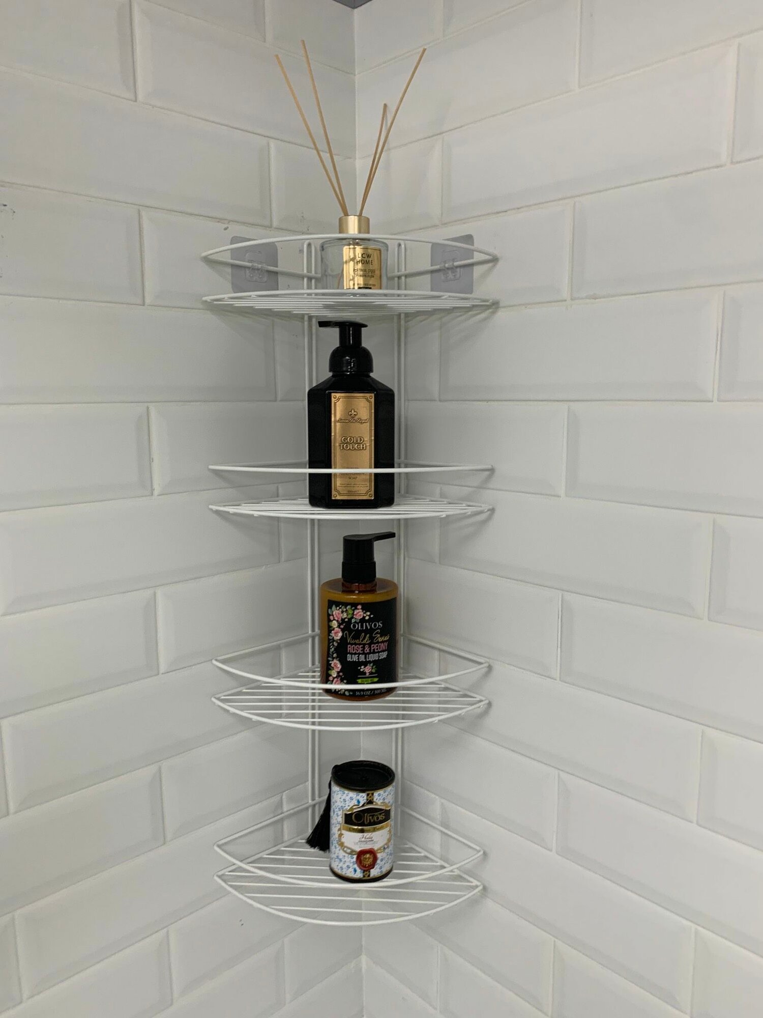 Полка в ванную комнату 4-х ярусная 66х20х20см белый цвет