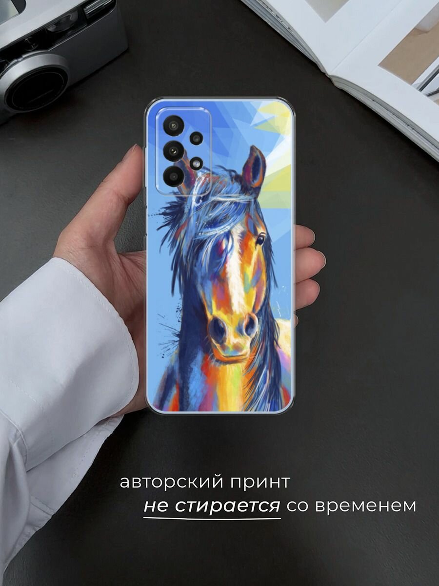 Чехол на Samsung Galaxy A23 / Самсунг Галакси А23 с принтом "Лошадь арт 3" — фото 1