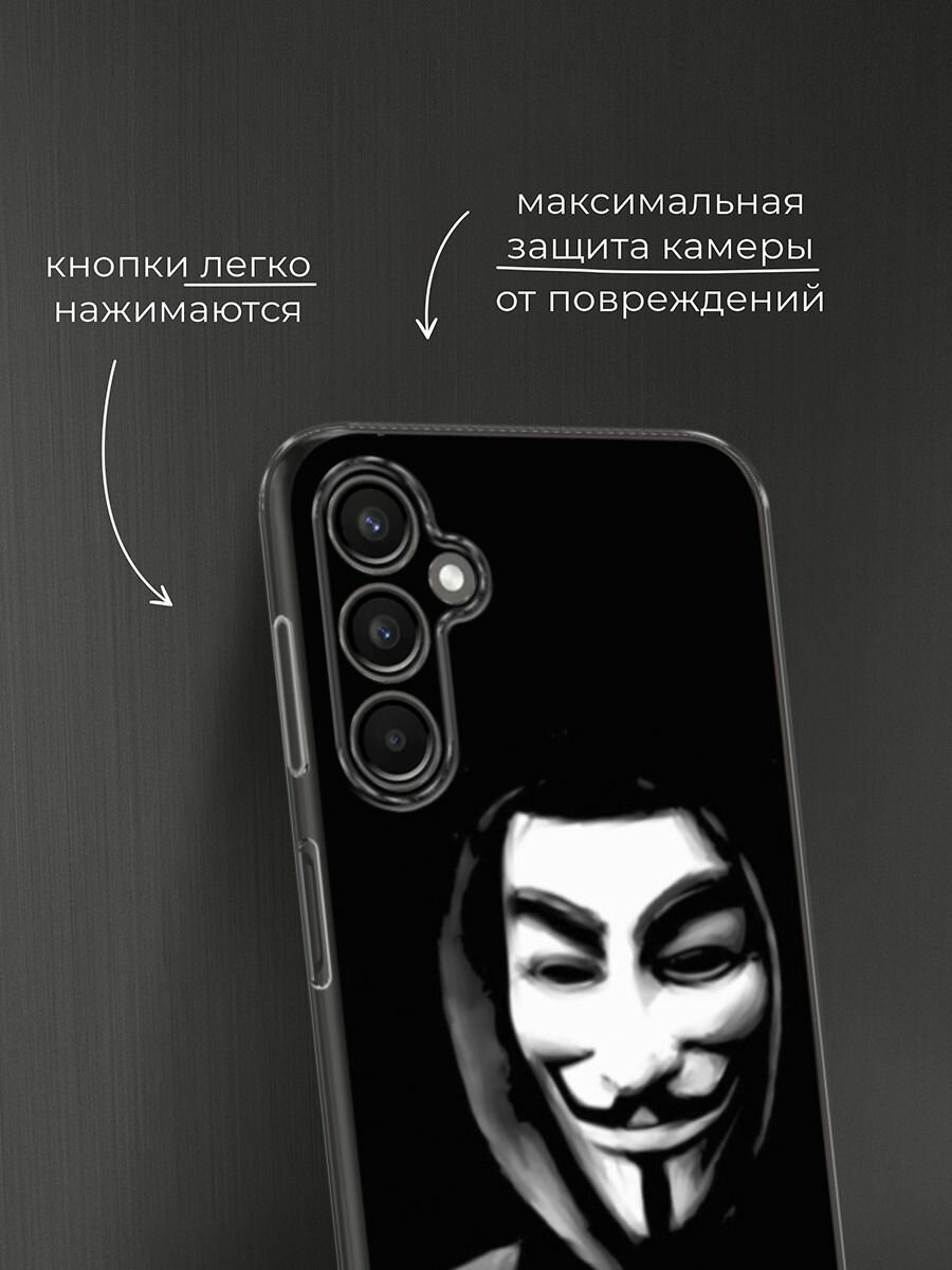 Чехол на Samsung Galaxy A24 / Самсунг Галакси A24 с принтом "Анонимус" — фото 1