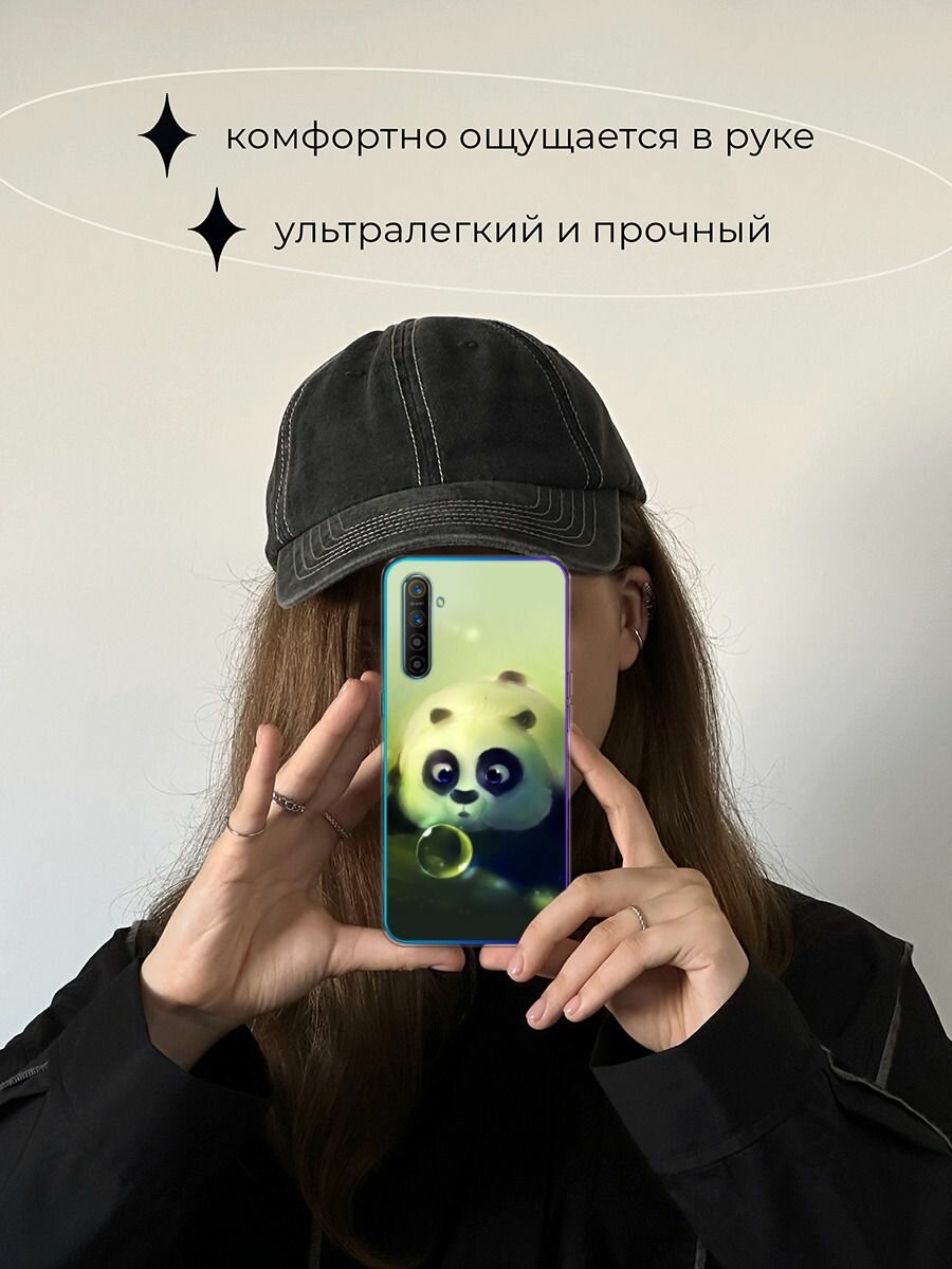 Силиконовый чехол на Realme XT / Реалми XT с принтом "Малыш панды" — фото 1