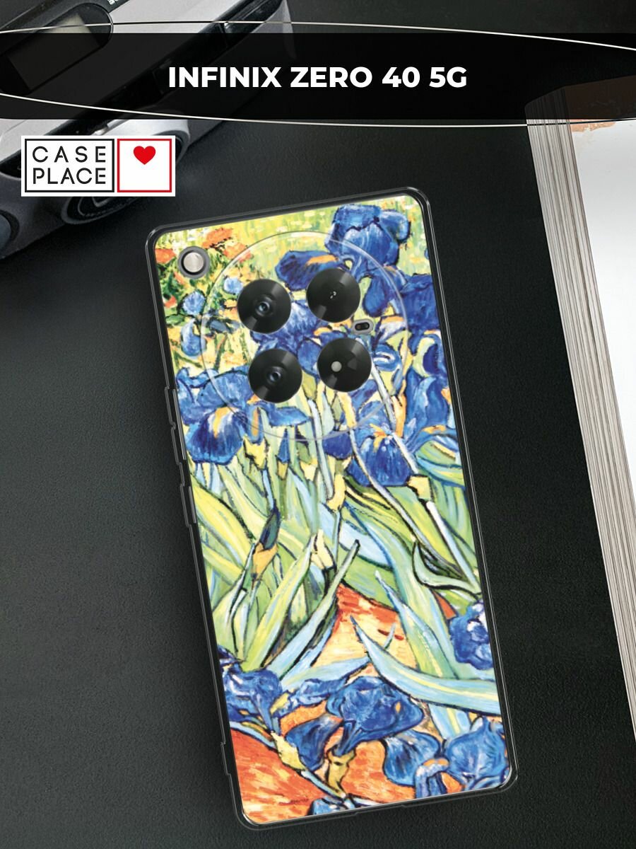 Чехол на Infinix Zero 40 5G / Инфиникс Зеро 40 5G с принтом "Ирисы Ван Гог"