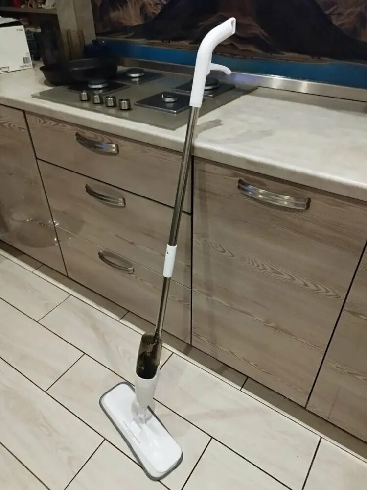 Швабра с распылителем Deerma Spray Mop, с резервуаром 0,35л, 3 слоя, вращение 360°, длина 1,2м
