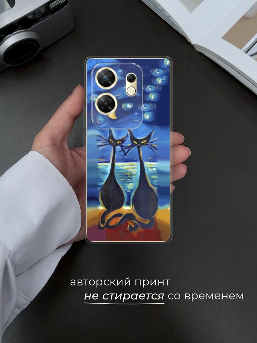 Чехол на Infinix Zero 30 4G / Инфиникс Зеро 30 4G с принтом "Влюбленные котики 7" — фото 1