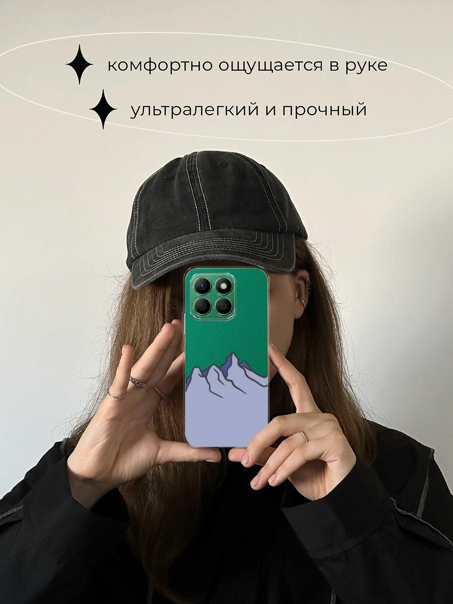 Силиконовый чехол на Honor X8B / Хонор X8B с принтом "Гора", прозрачный — фото 1