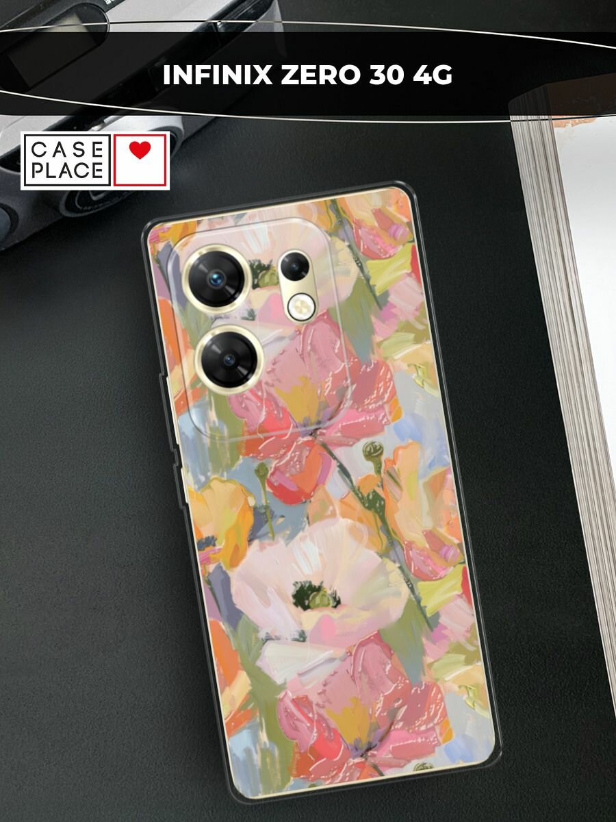 Чехол на Infinix Zero 30 4G / Инфиникс Зеро 30 4G с принтом "Акварельные анемоны"