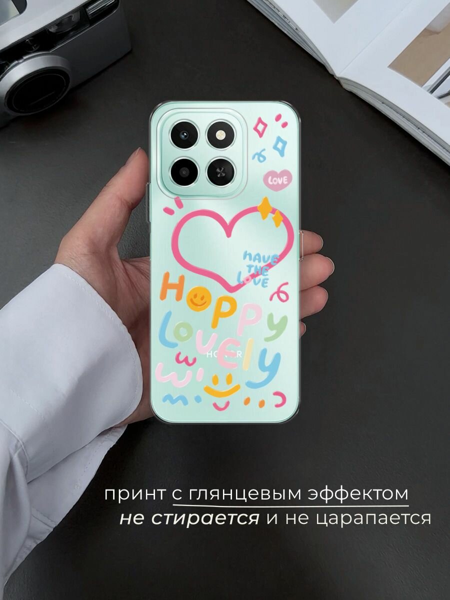 Чехол на Honor X6c / Хонор X6c с принтом "Happy lovely 2" — фото 1