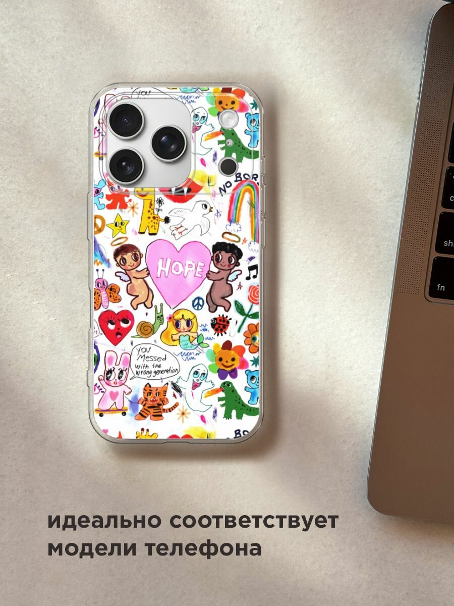 Чехол на Apple iPhone 17 Pro / Айфон 17 Про с принтом "Милые рисунки" — фото 1