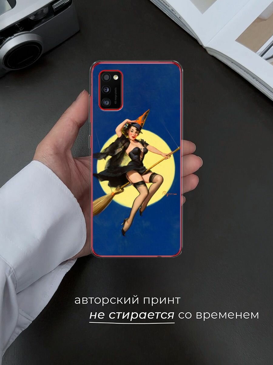 Чехол на Samsung Galaxy A41 / Самсунг Галакси А41 с принтом "Pin-Up Witch" — фото 1
