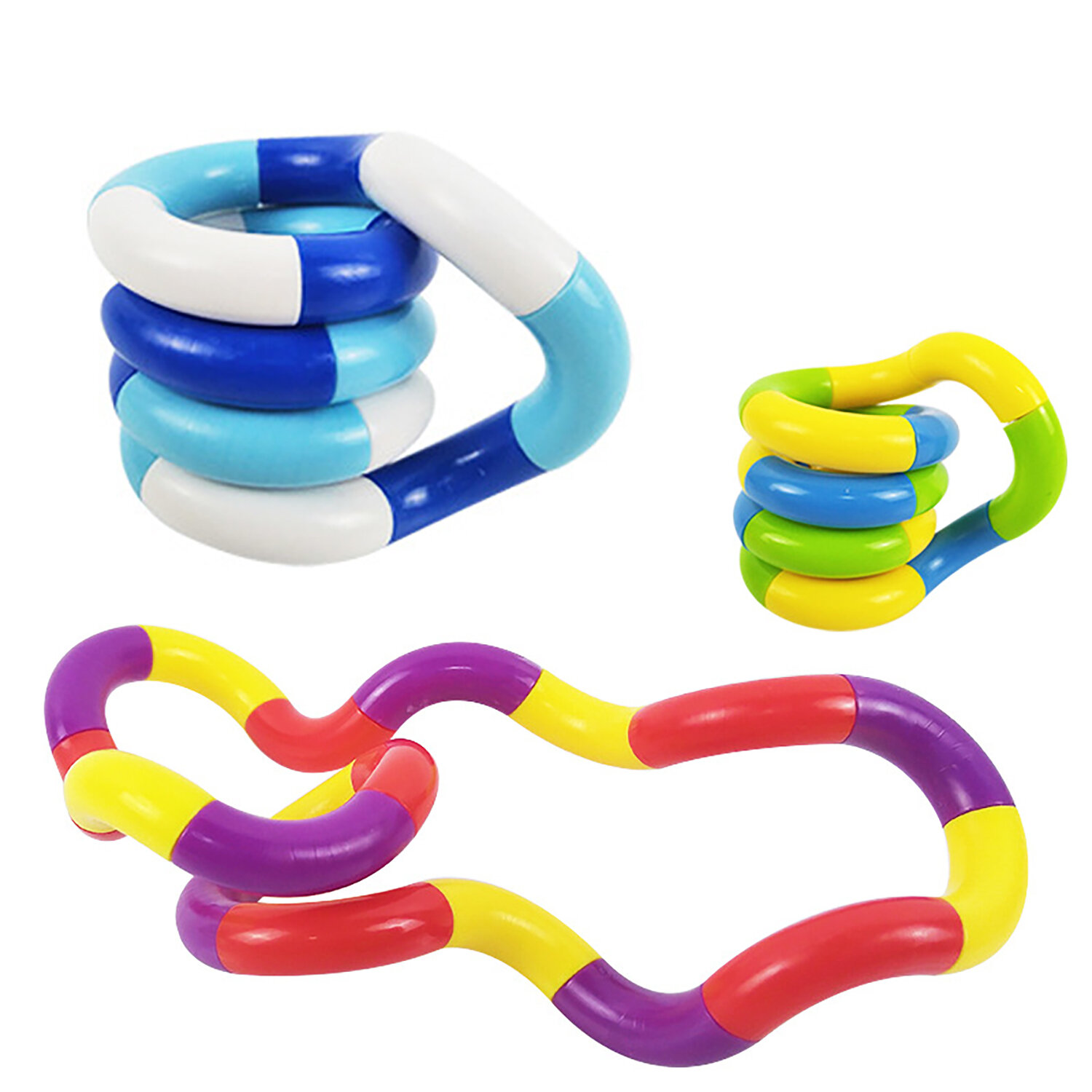 Игрушки для фиджета, 3 штуки, инструменты для мозга, магнитные игрушки для фиджета, сенсорные игрушки, объединение в новые формы, антистрессовые игрушки, 18 цветных деталей, трехцветные крутые игрушки, упаковка: пакет OPP / штука