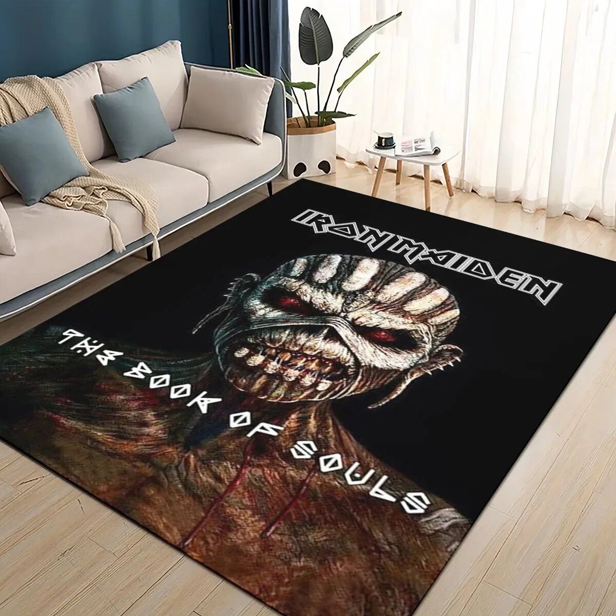 3D I-Iron-Maidens Metal Band Area Rug Large, Carpet Rug for Living Room Bedroom Sofa Doormat Decoration, kid Non-slip Floor Mat, 6, 60x90cm