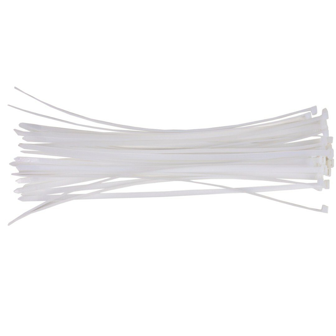 Dr Barrett нейлоновые стяжки 4,8x400 мм, 100 шт белые для крепления кабелей и проводов