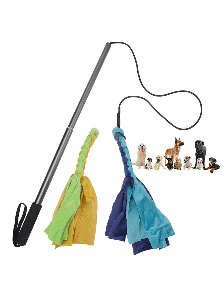 Интерактивная удочка для собак, удочка для игры и тренировок щенков и взрослых собак