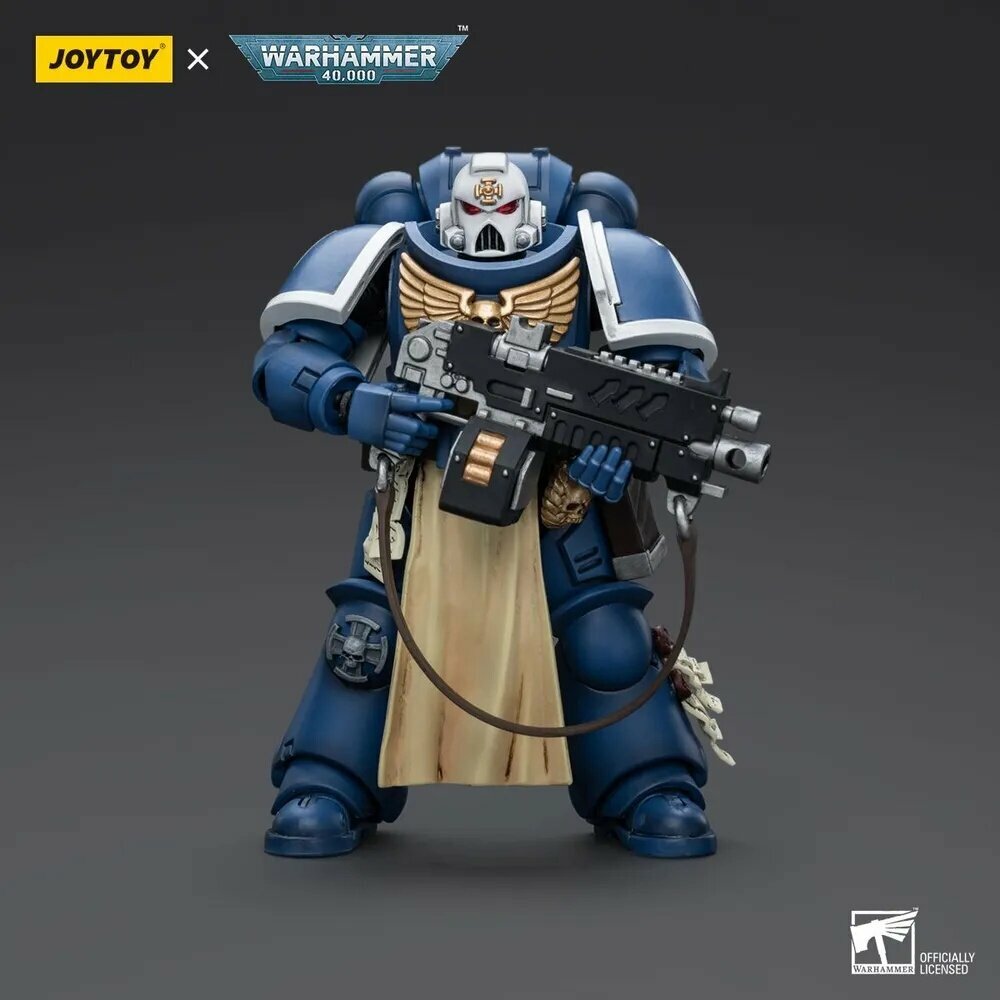 Подвижная фигурка JOYTOY Warhammer 40K 1/18 Action Figures Ultramarines Sternguard Veteran with Auto Bolt Rifle