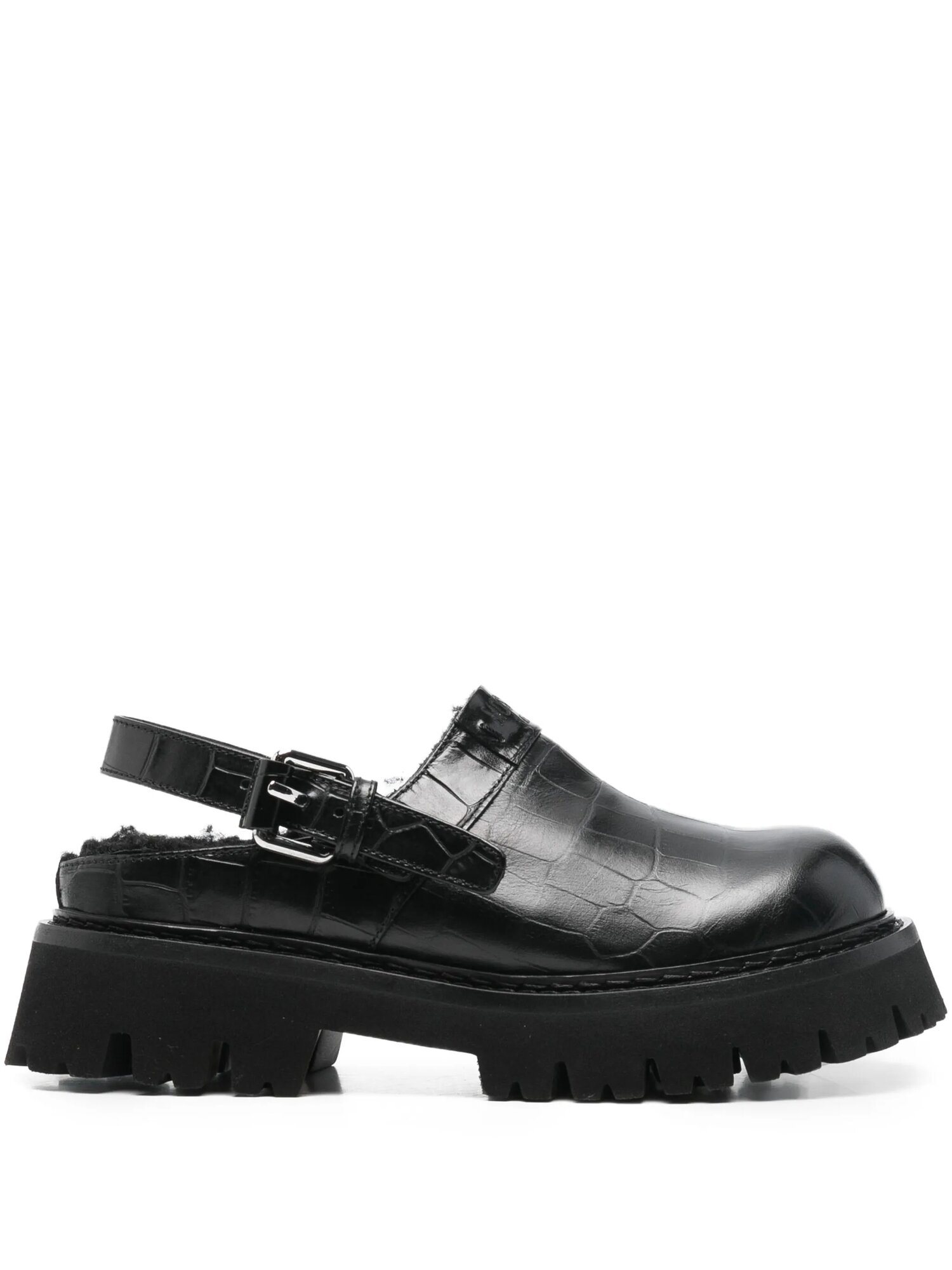 Мюли Buckle embossed leather mules