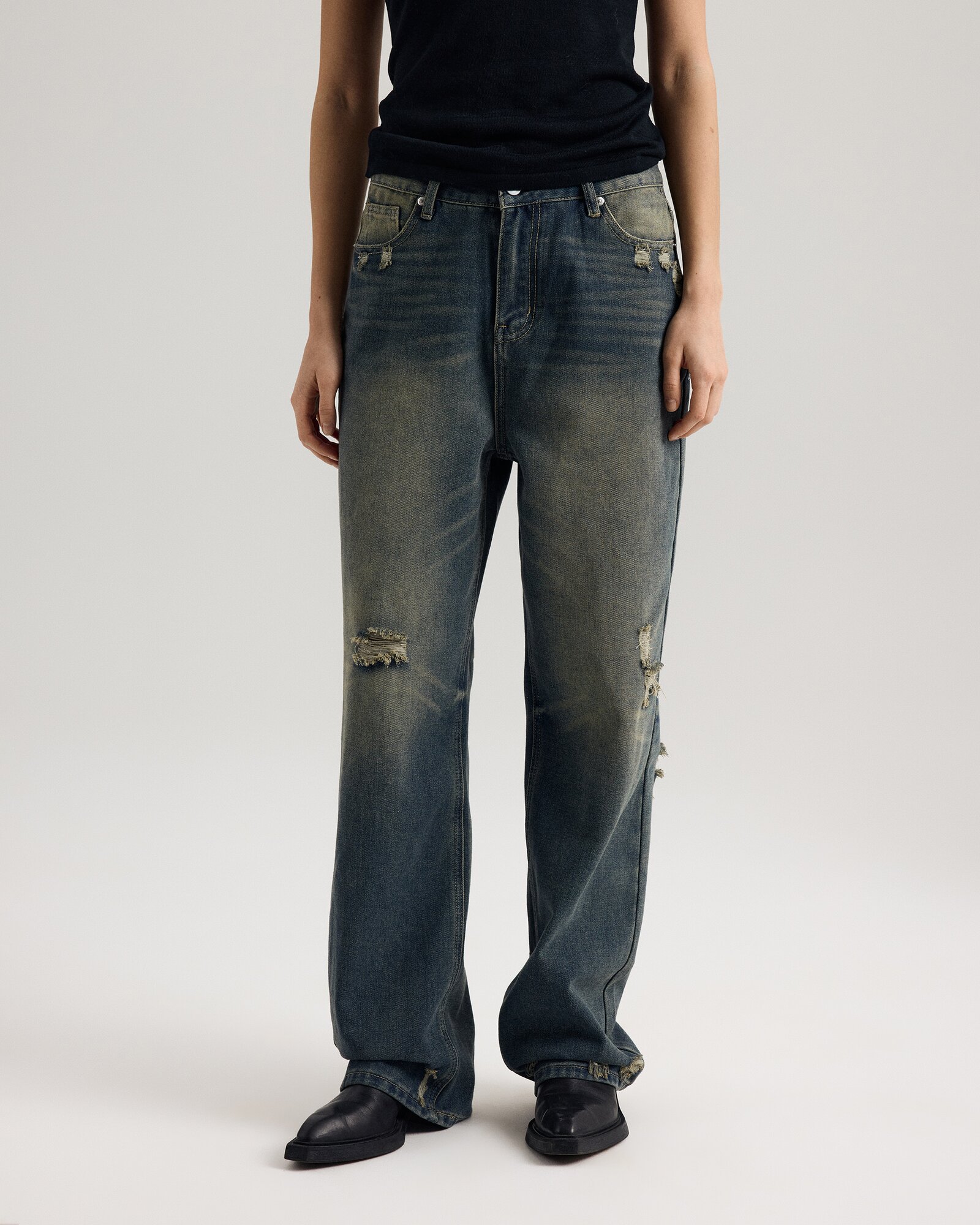 Джинсы багги 