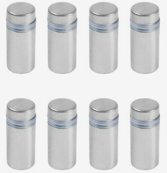 Дистанционные держатели 12х25 мм, цвет никель матовый, крепеж для зеркал, табличек, стёкол набор 8 штук, нержавеющая сталь