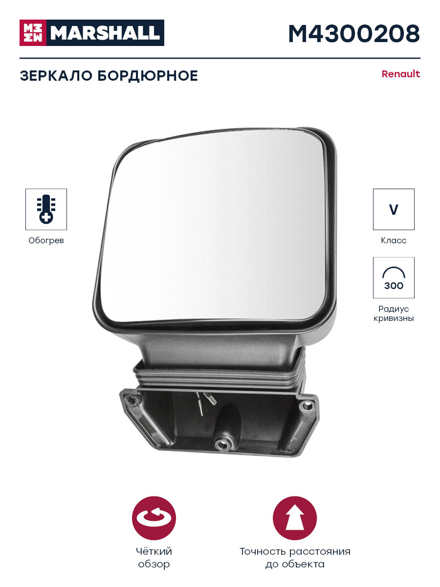 Зеркало бордюрное, с подогревом Renault