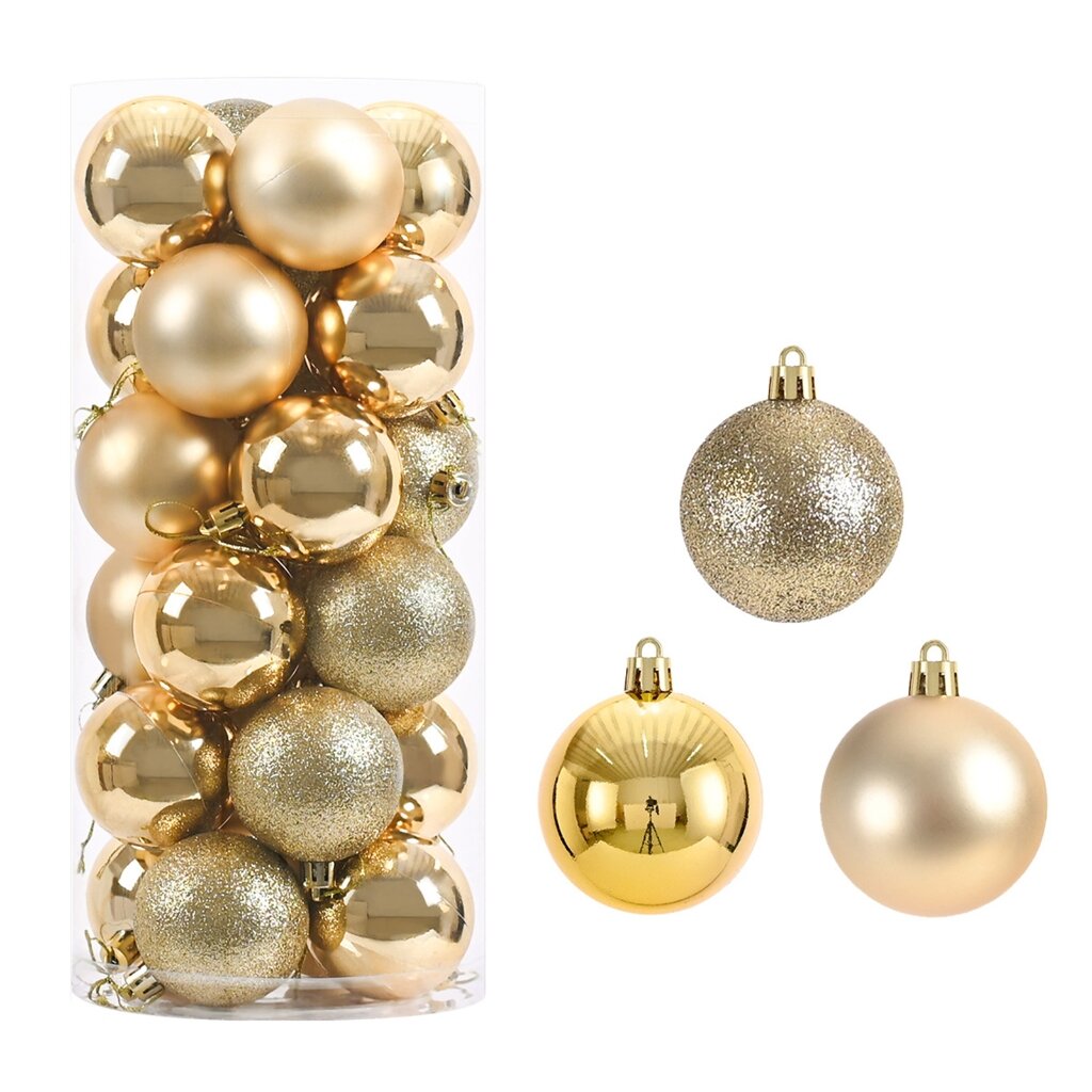 Рождественский декоративный шар с металлическим покрытием Пластиковый орнамент Легкие принадлежности для вечеринок