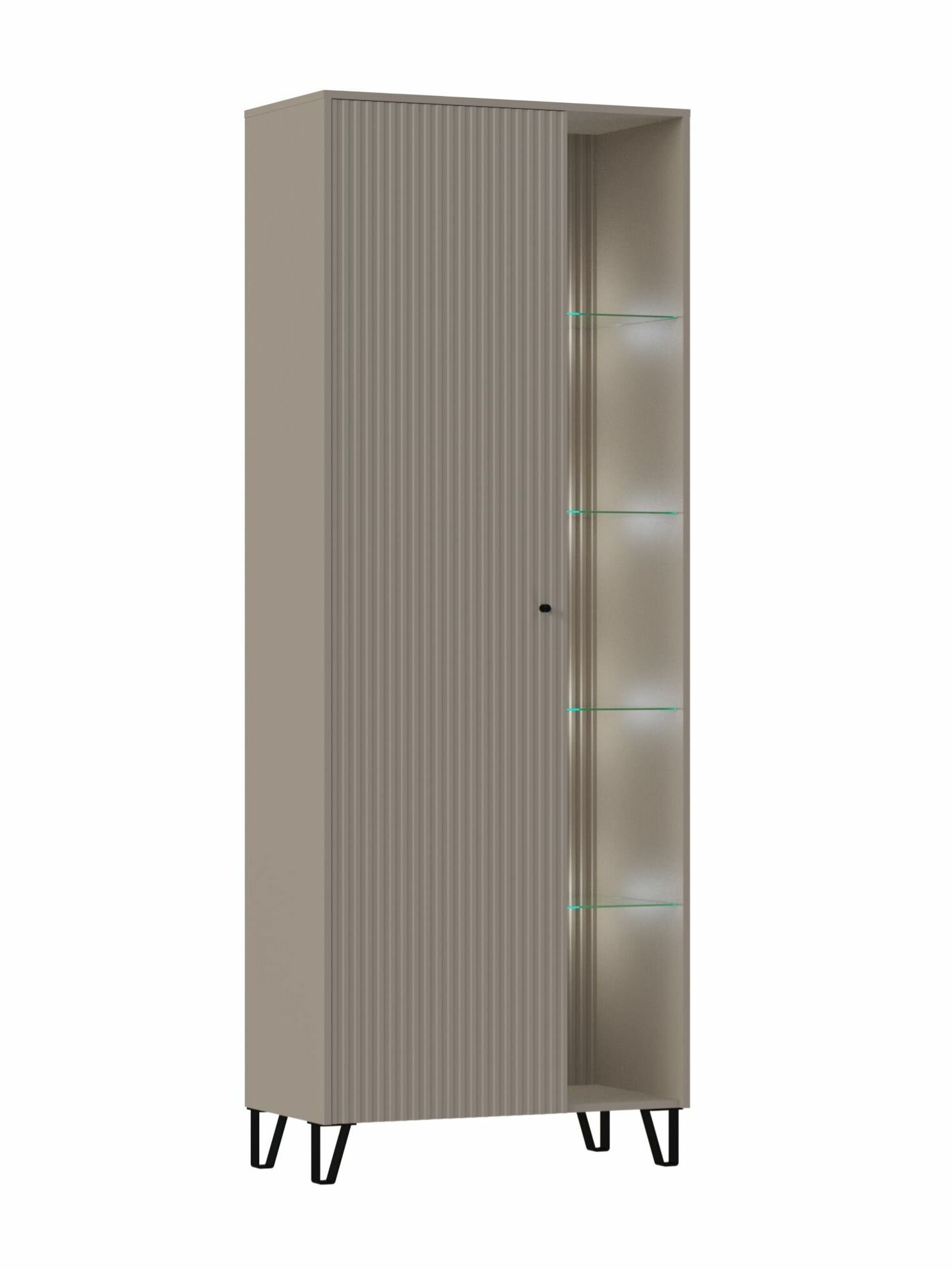 Шкаф Оливия 836мм х2227мм х426мм (Глиняный серый/Шарли Мокко) МИФ