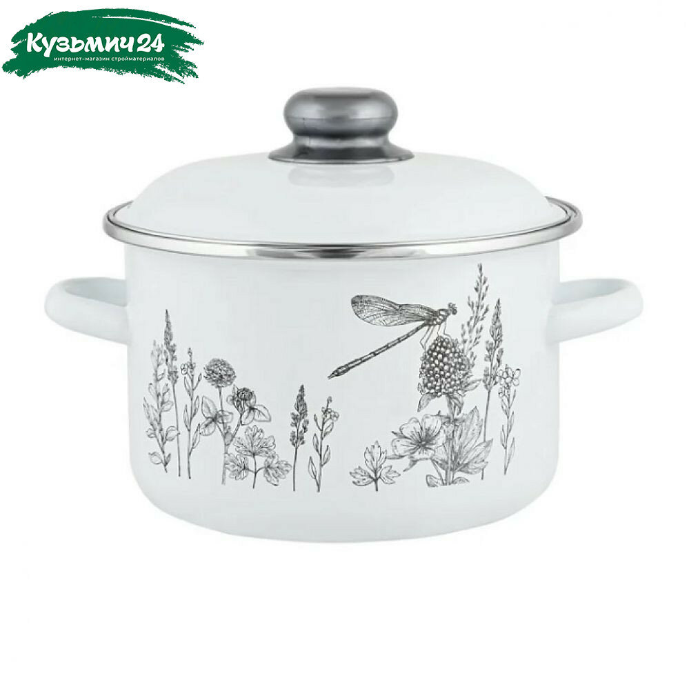 Кастрюля эмалированная Appetite, Flora-2, 3 л