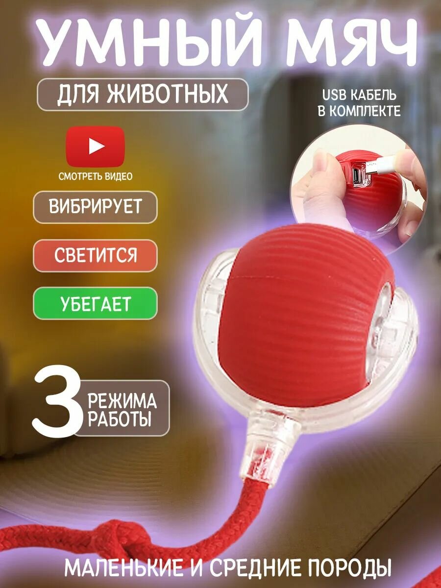 Игрушка для кошек интерактивная умный мяч