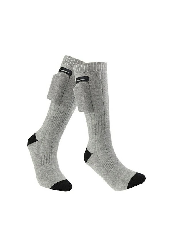 Носки для горных лыж на открытом воздухе, интеллектуальное нагревание, нагрев и тепло, электрический обогреватель ступней usb серые носки + 4000 mAh + цветная коробка, 2 носки, 2 батарейки, 1 usb кабель