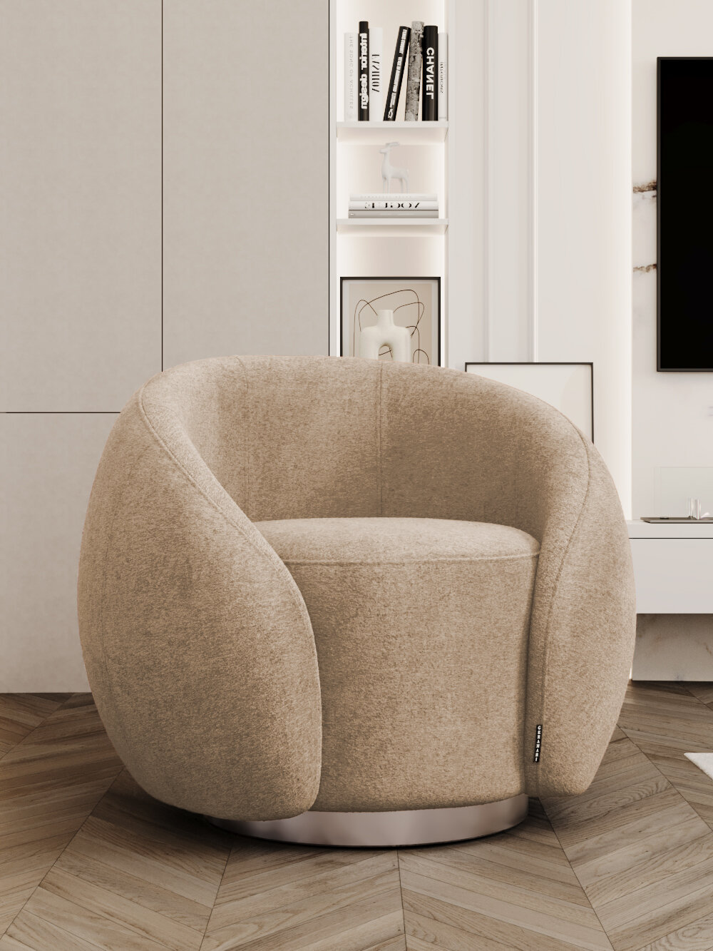Кресло мягкое в современном стиле ROTONDO на поворотном основании 360