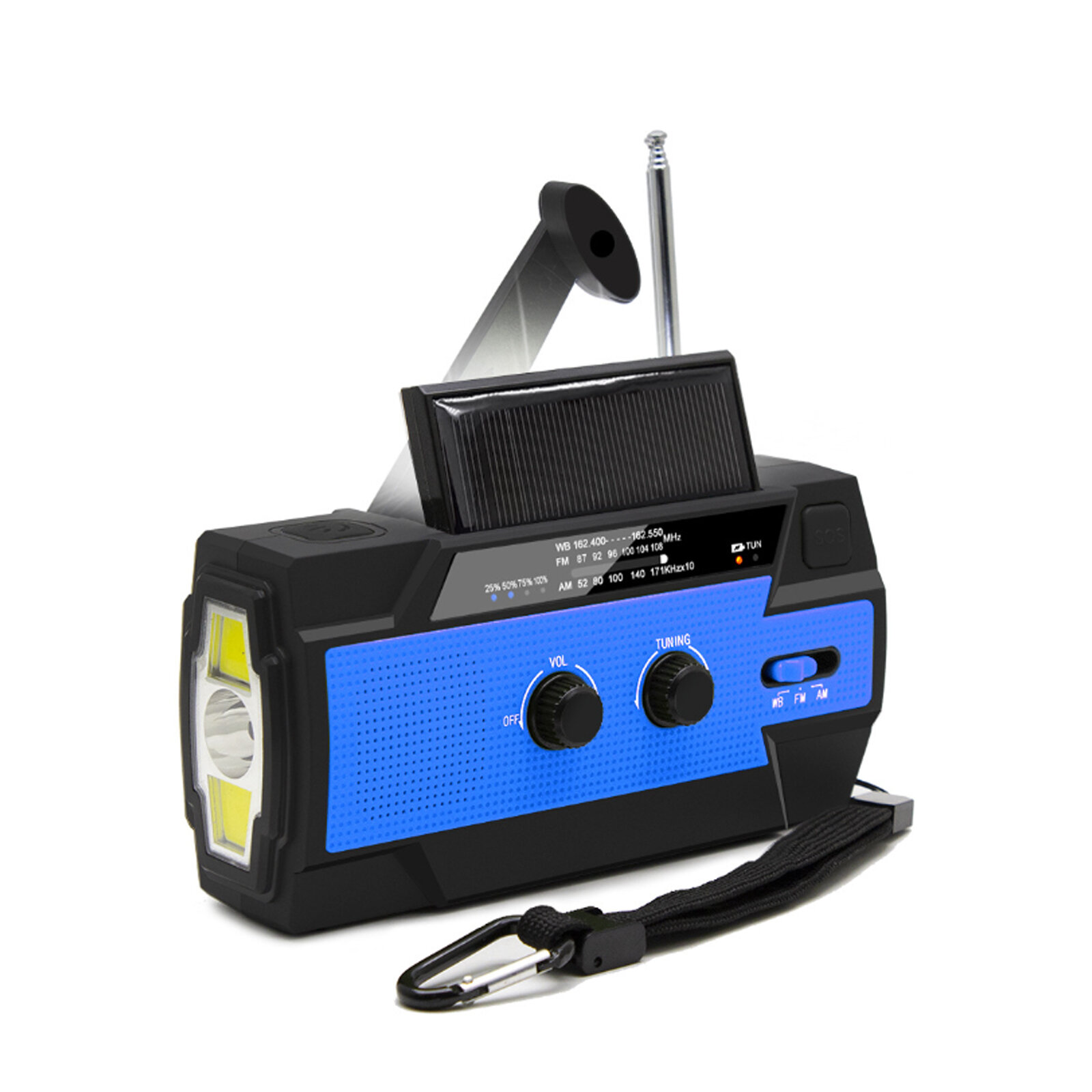 Портативный радар AM/FM и NOAA для открытом воздухе с солнечной панелью аварийный ручной радар с фонарем для чтения свет с датчиком движения с светодиодным фонарем сигналом SOS 4000mAh батареей USB выход черный красный желтый зеленый синий оранжевый