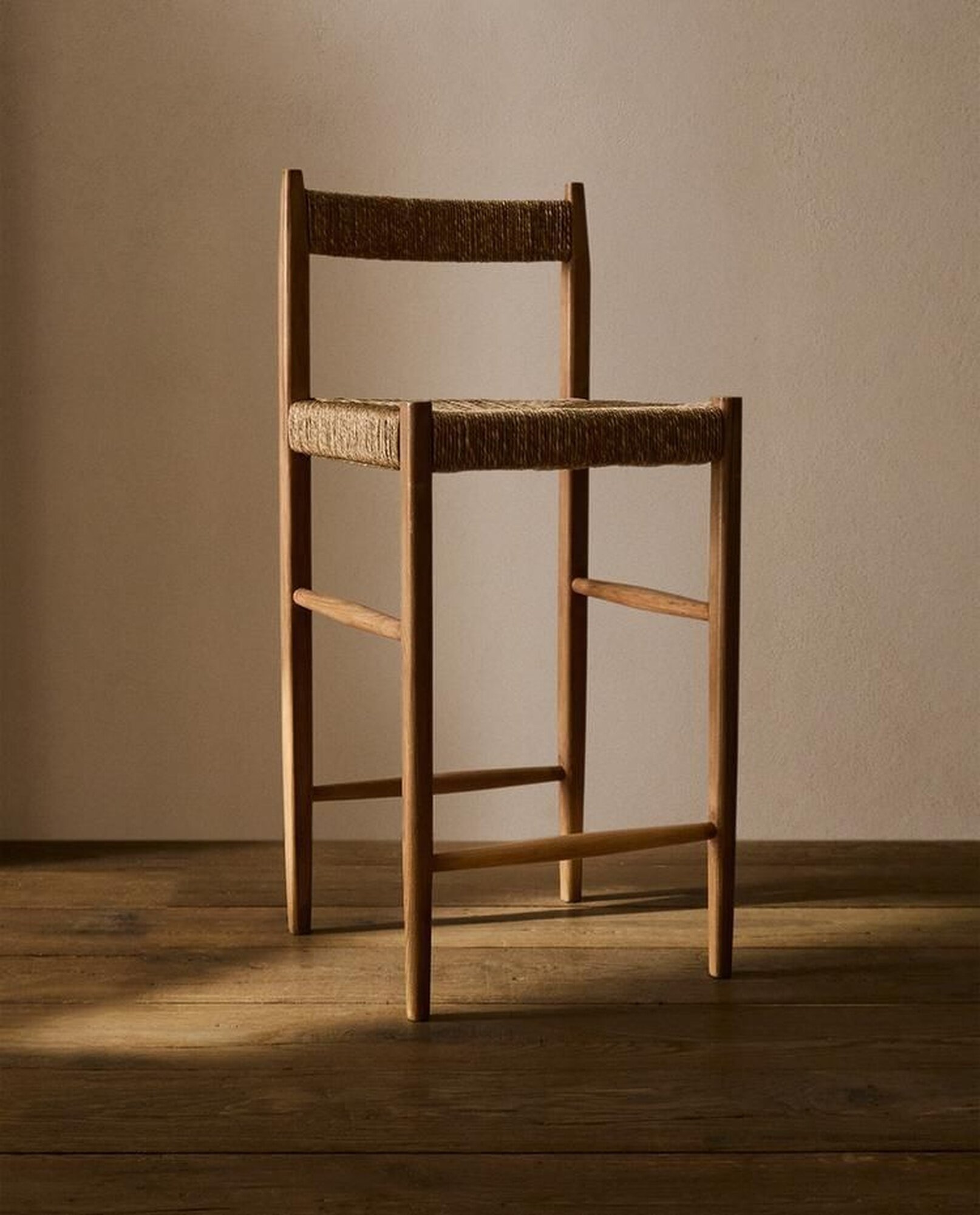 Барный стул из ясеня ZARA HOME 3364/073 - 91 x 40 x 40 см, светло-бежевый