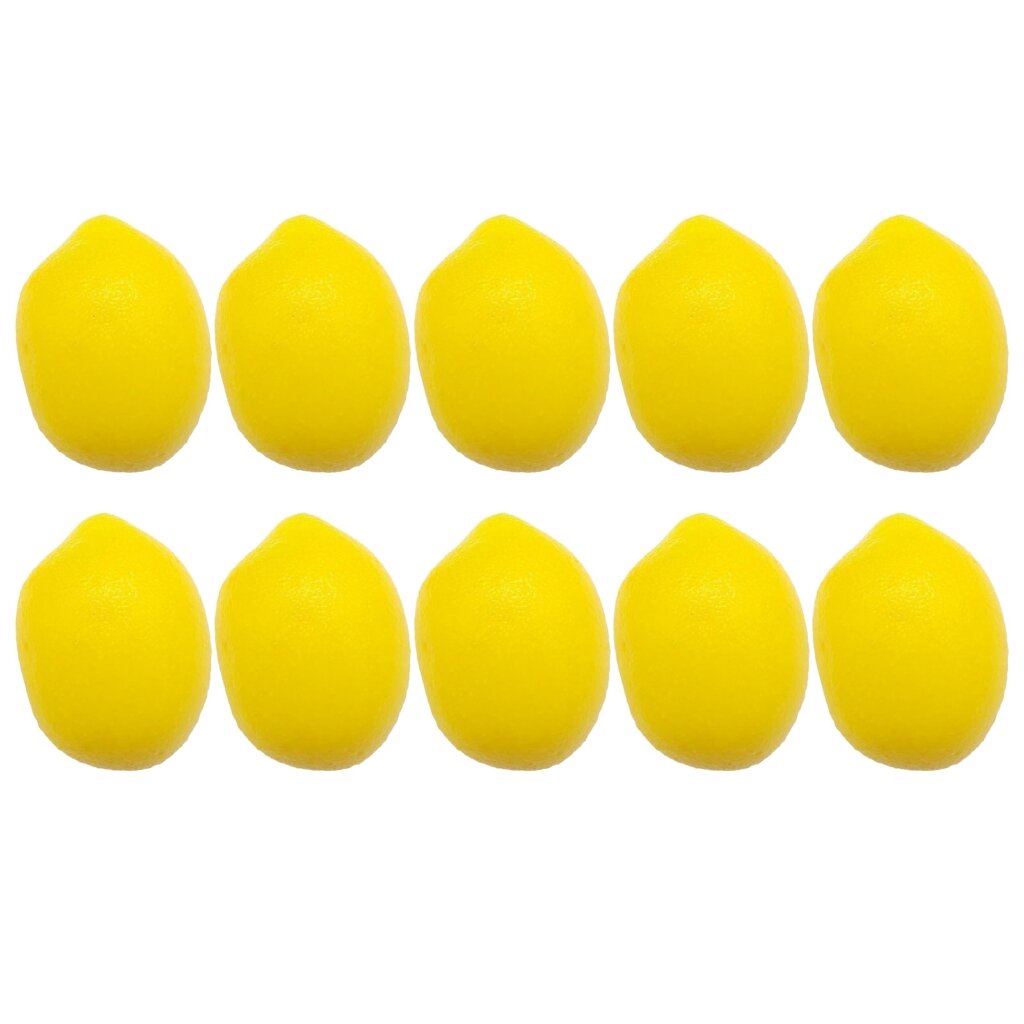 10шт Искусственный лимон Реалистичная имитация Лимонно-фруктовой пены Лимон для кухонного дисплея Фотография украшения вечеринок