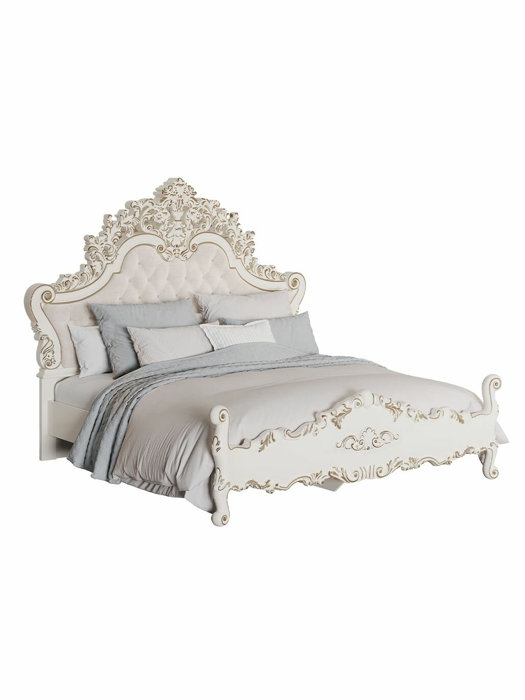 Кровать Арида "Венеция Стайл", ЛДСП, велюр, бежевая, 160x200 см