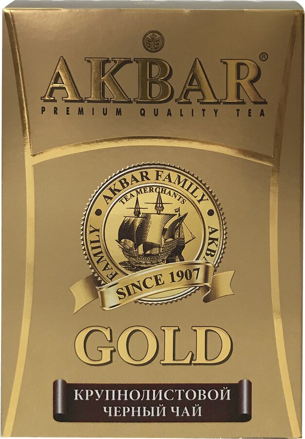Чай черный AKBAR Gold цейлонский крупнолистовой (Россия) 100г