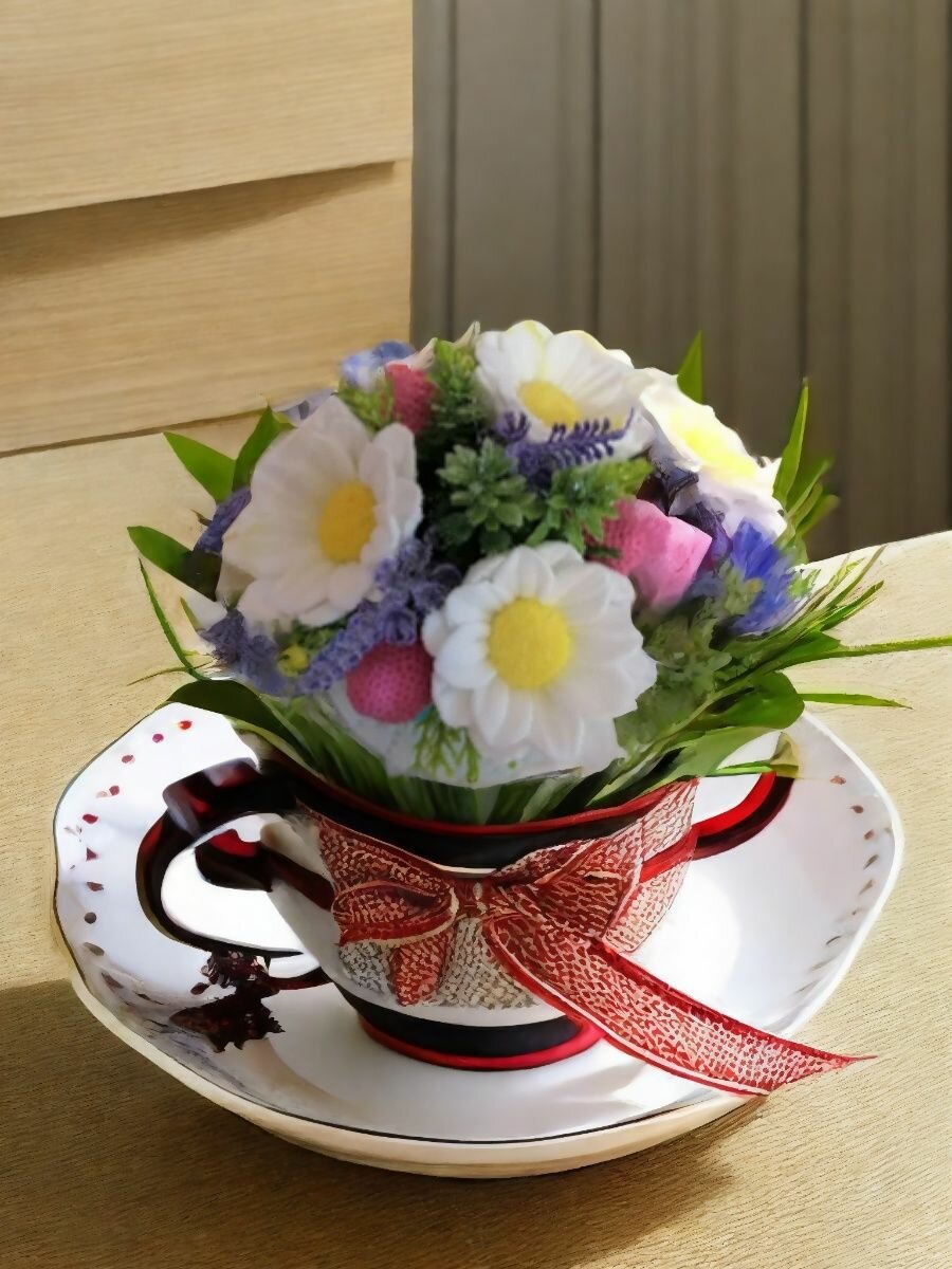 Букет из мыла ручной работы в кружке подарочный букет