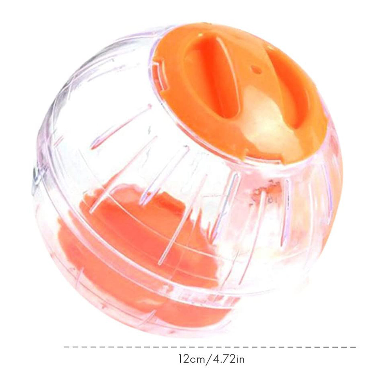 Шар для упражнений хомяка, игрушка для мелких животных, transparent orange, диаметр 15см/6.3дюйм, 12см/4.7дюйм, размер 160x160x160мм, вес 171г, пластик, 1шт, подходит для мелких мышей
