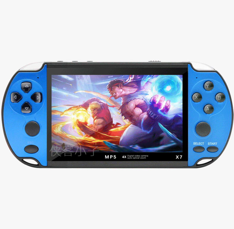 Классическая ретро портативная игровая приставка с Тетрисом, эмуляцией NES и PSP, однотонная синяя расцветка для