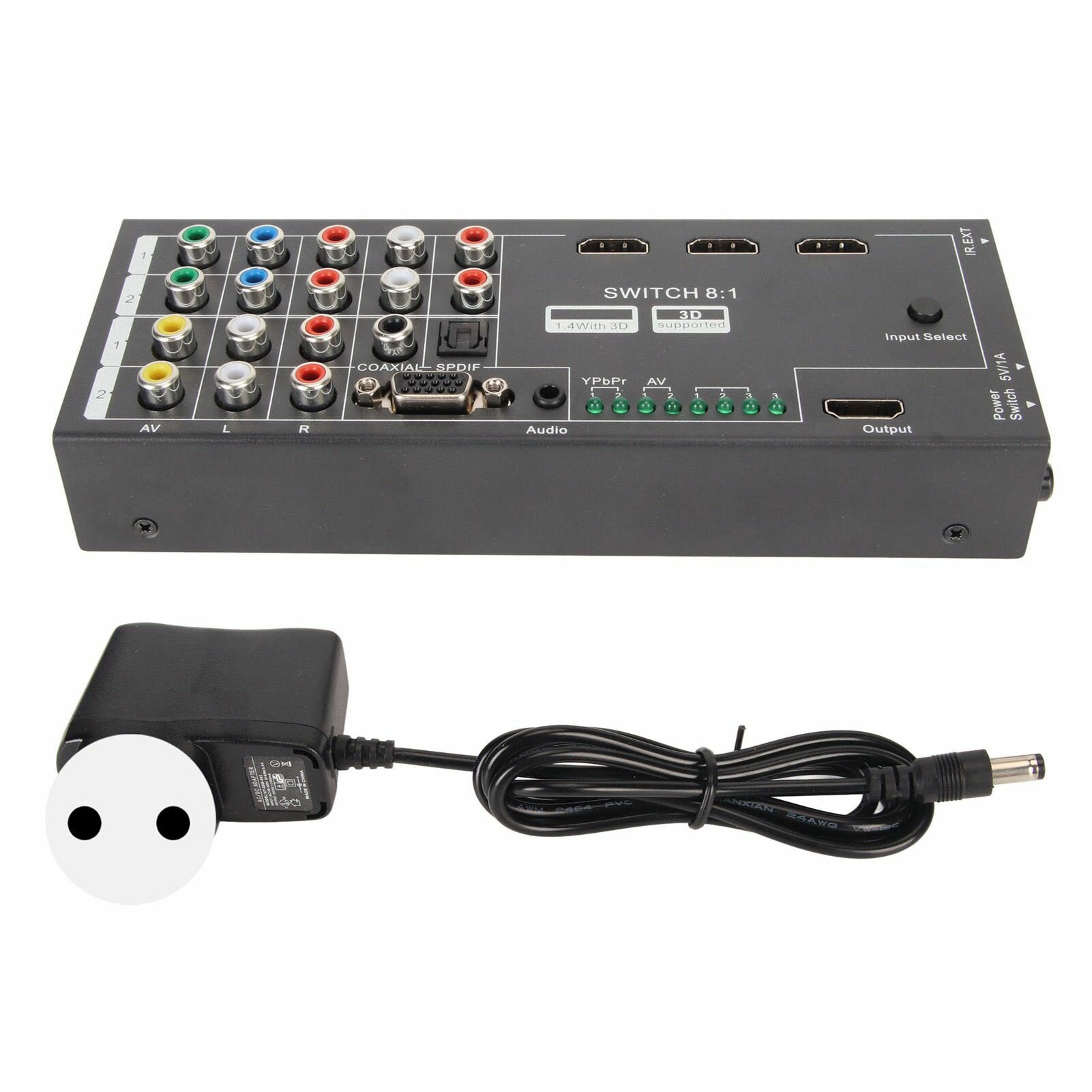 Конвертер HDMI/VGA/YPbPR 8 входов, 1080P