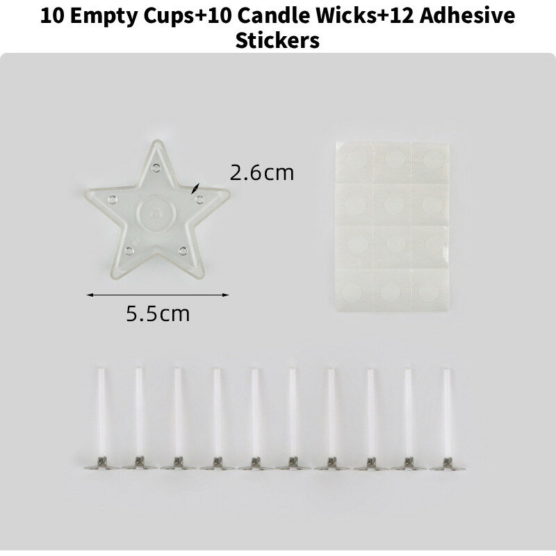 Чайная свеча в стакане с огнеупорным пластиком для создания романтической атмосферы пентаграмм