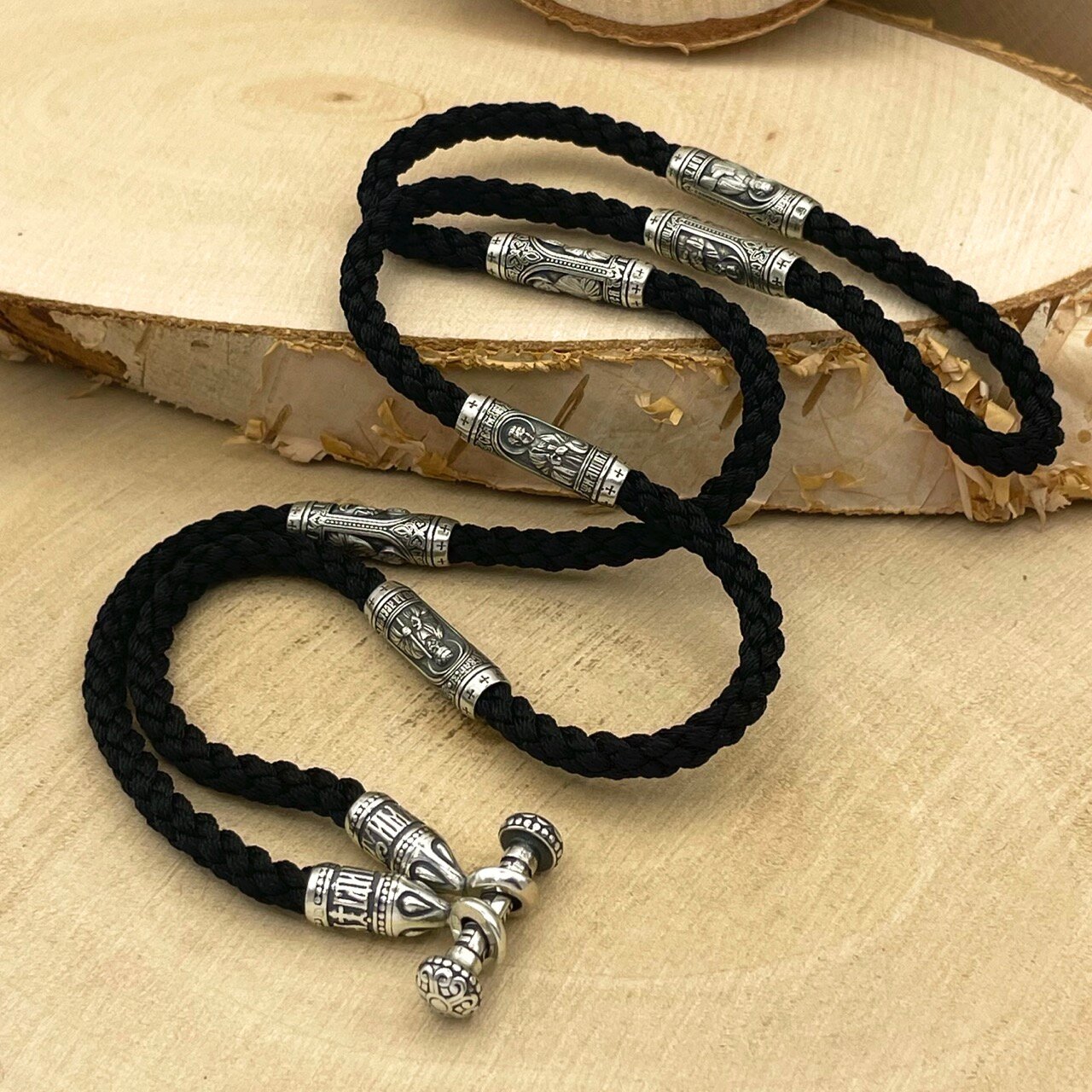 Шнур Русские Мастерские, серебро, 925 проба, оксидирование