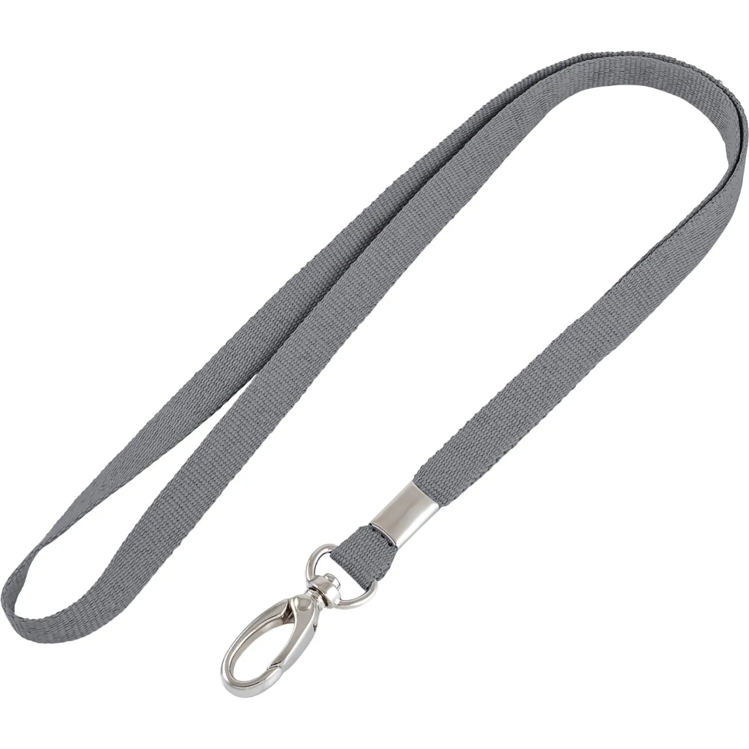 Держатель для бейджа на карабине серый лента+карабин LLL107