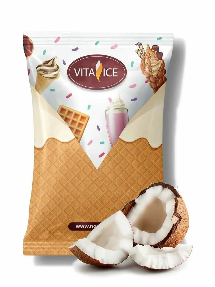 Основа для коктейлей и мороженого Vita Ice кокос, 2 кг (2 пакета)