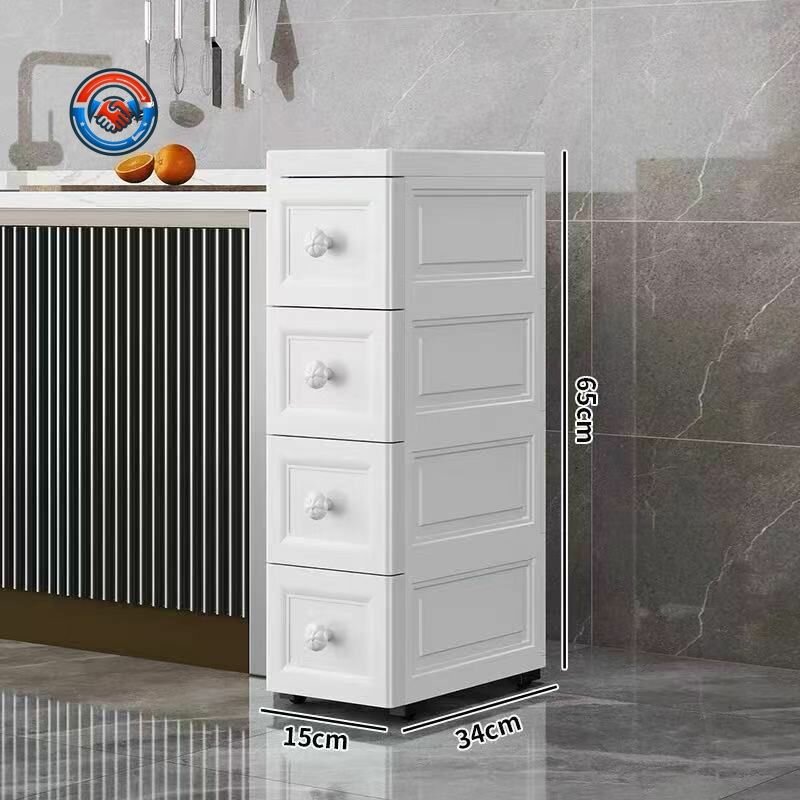 Узкая этажерка для хранения, компактная напольная полка между кроватью и стеной, прочная мебель для порядка в маленькой кухне, прихожей или спальне