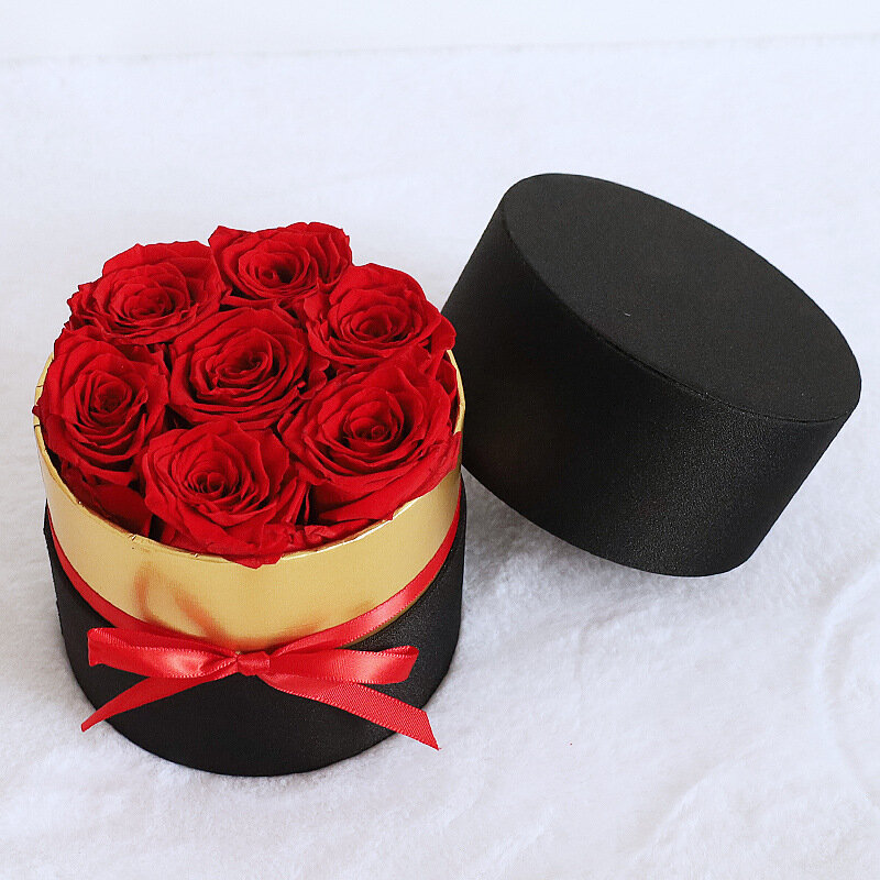 Одиночная роза, вечный цветок, ведро для объятий, готовый продукт, высококачественный подарок на День матери, настоящий сохраненный цветок, подарок на День святого Валентина