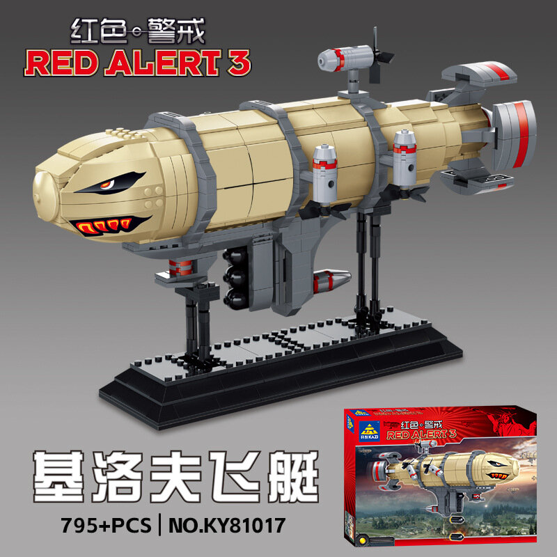 Kaizhi 81017 Кировский дирижабль, украшения для детей и мальчиков, строительные блоки, сборка игрушек, классическая игровая модель Red Alert