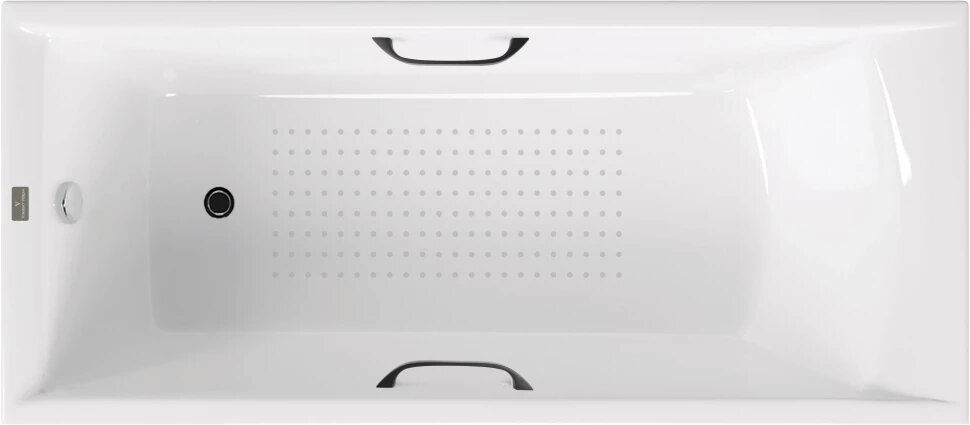 Ванна чугунная Vinsent Veron Devon VDV1807045H/VH0012BL-AS 180x70 см, с ручками, антискользящим покрытием, белый