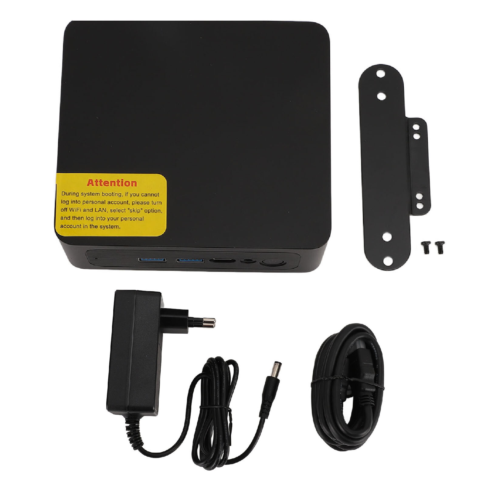 Small Desktop Computer I3 1215U Processor DDR4 2666MHz WiFi 6E BT 5.2 Micro PC with Type C USB3.2 USB2.0 HD Multimedia Interface Black EU Plug 100 240V 16GB+512GB