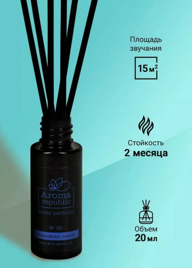 AROMA REPUBLIC Ароматический диффузор 20 мл, "№16 Varadero night" /24