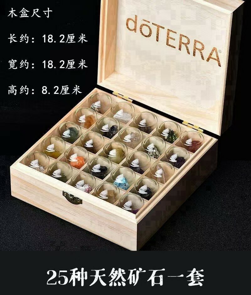 Натуральных камней самоцветов и минералов, игровой набор, амулет, , 25 шт, бесплатная деревянная коробка